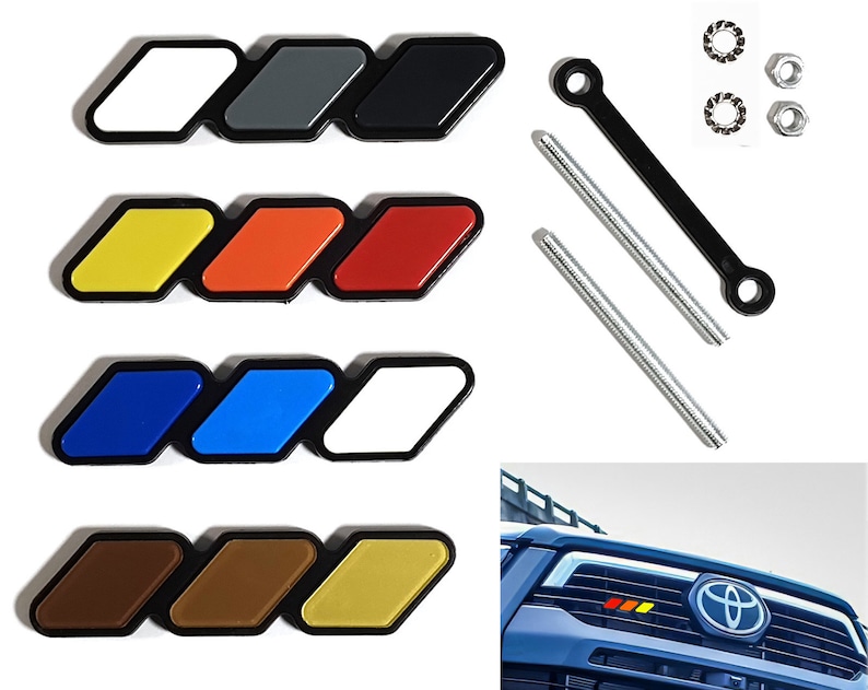 Tri-color Grille Badge TRD Emblem for TRD PRO Off-road 4X4 Toyota ...