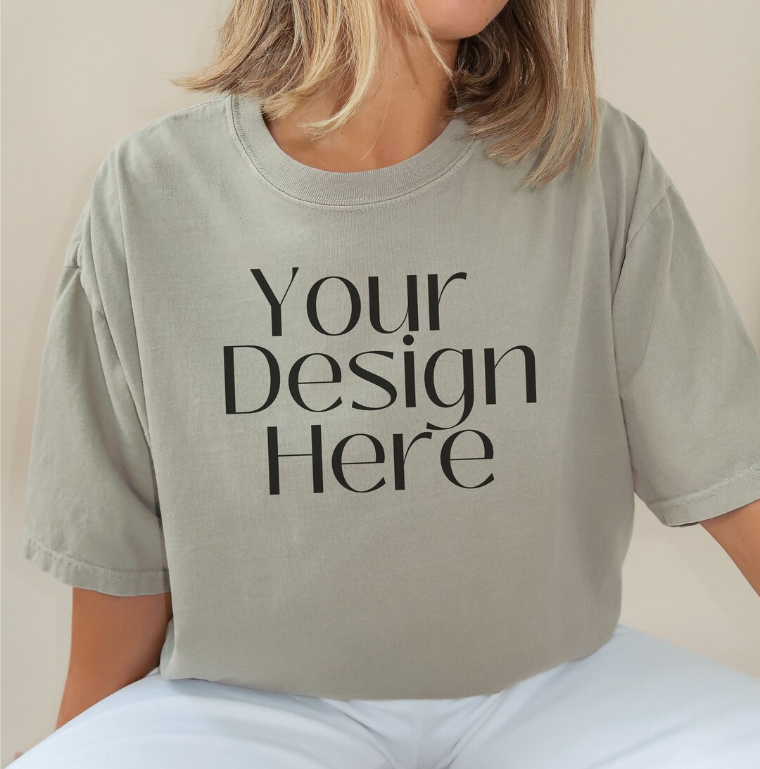 Comfort Colors Mockup | Sandstone | Oversized Tshirt | Model Mockup ...