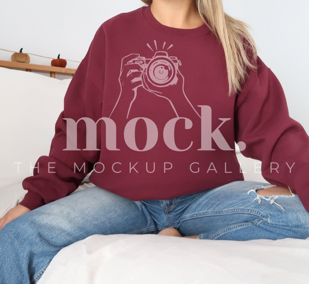 18000 Maroon Mock Up, Sweatshirt Mockup, Oversized Sweatshirt Mockup ...