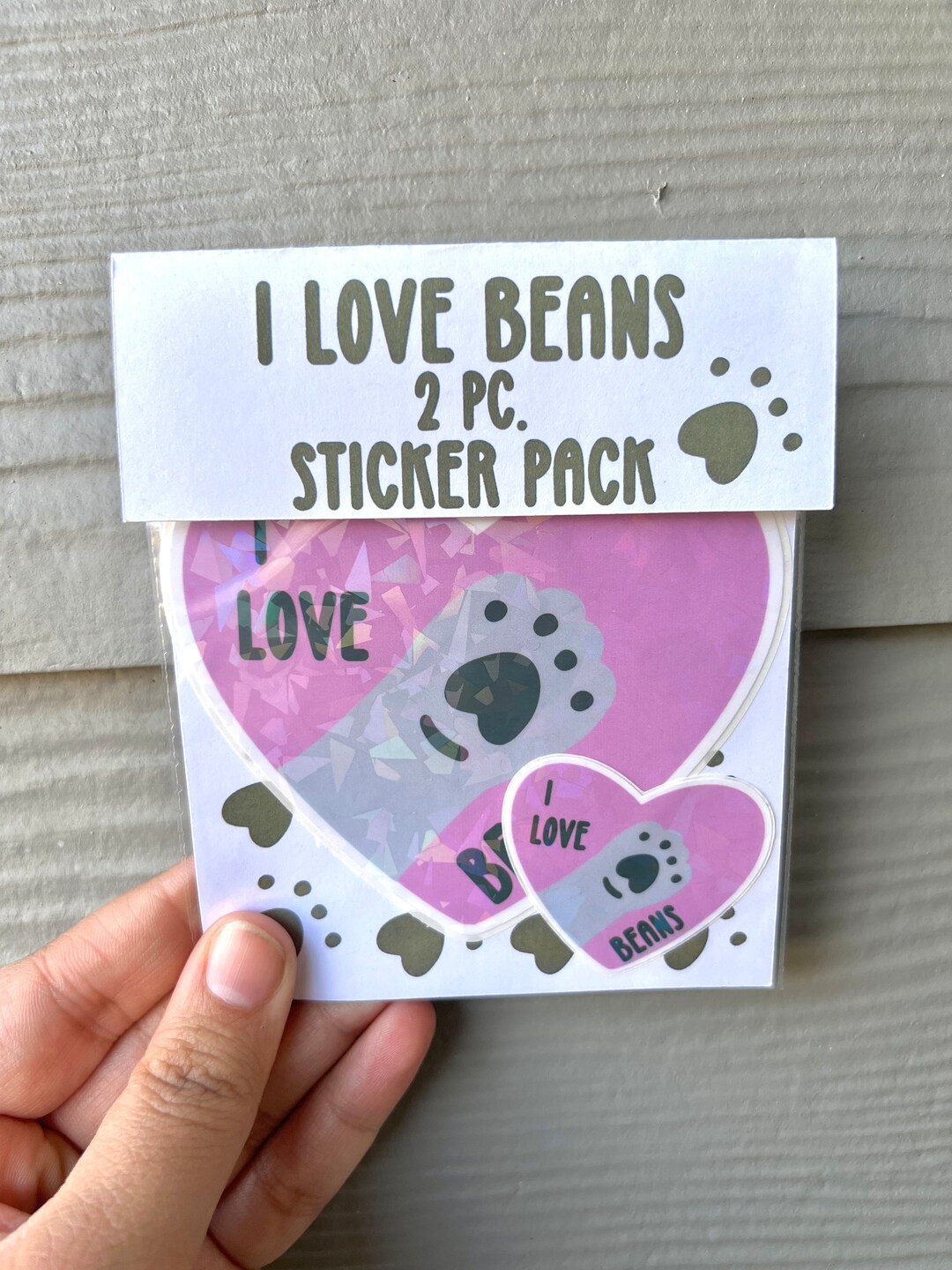 I Love Beans Sticker Pack, Water Resistant Stickers, Water Bottle ...