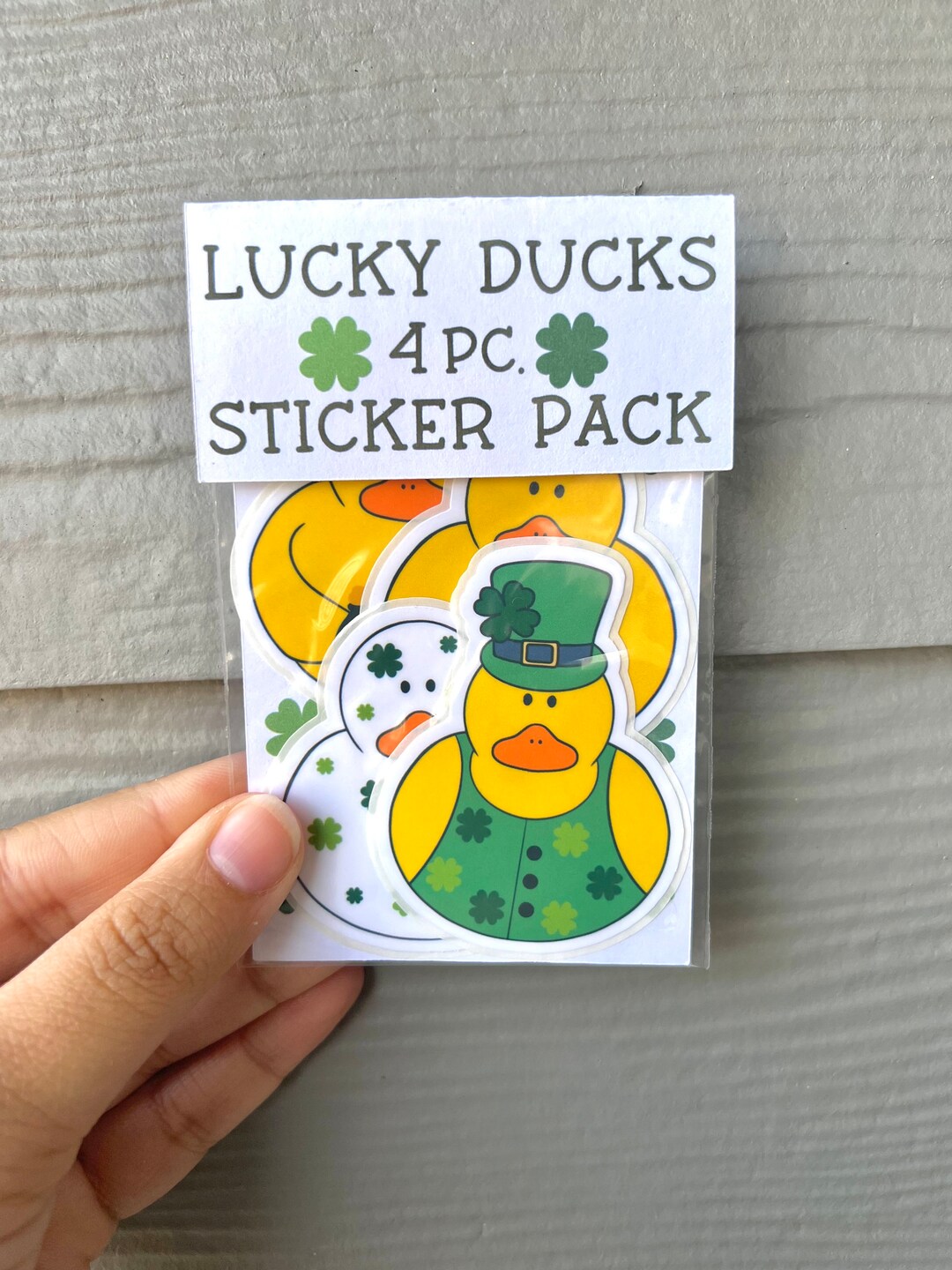 2-inch St. Patrick's Day Duck Sticker Pack, Water Resistant Stickers ...