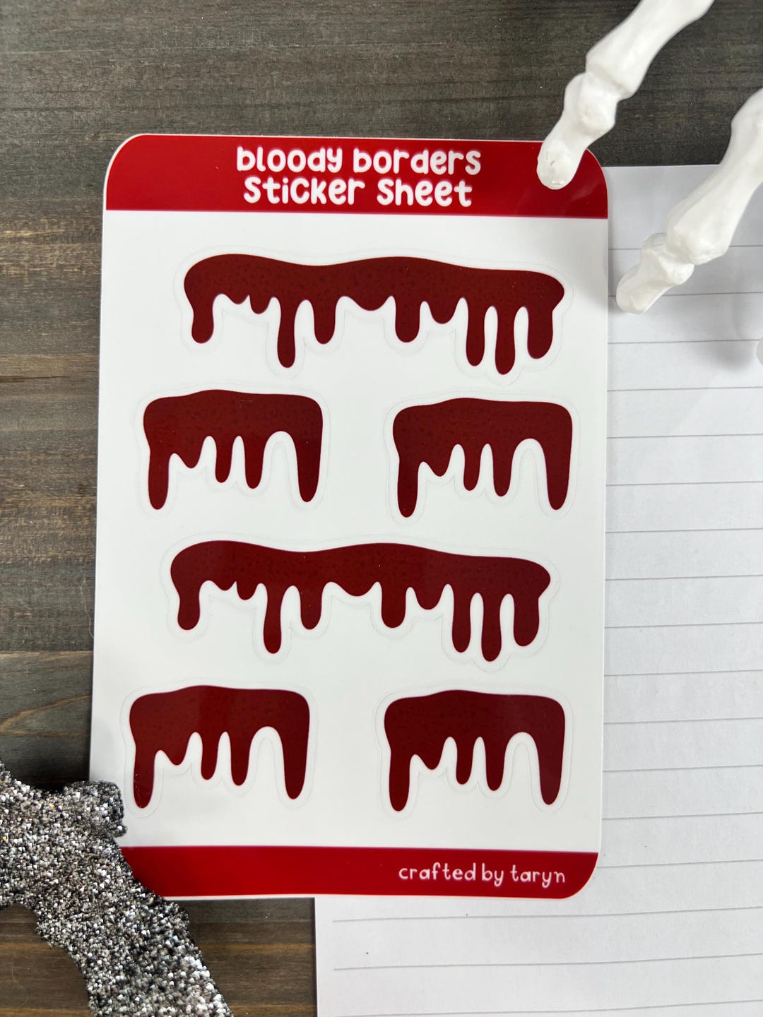 Bloody Borders CLEAR Sticker Sheet - Etsy