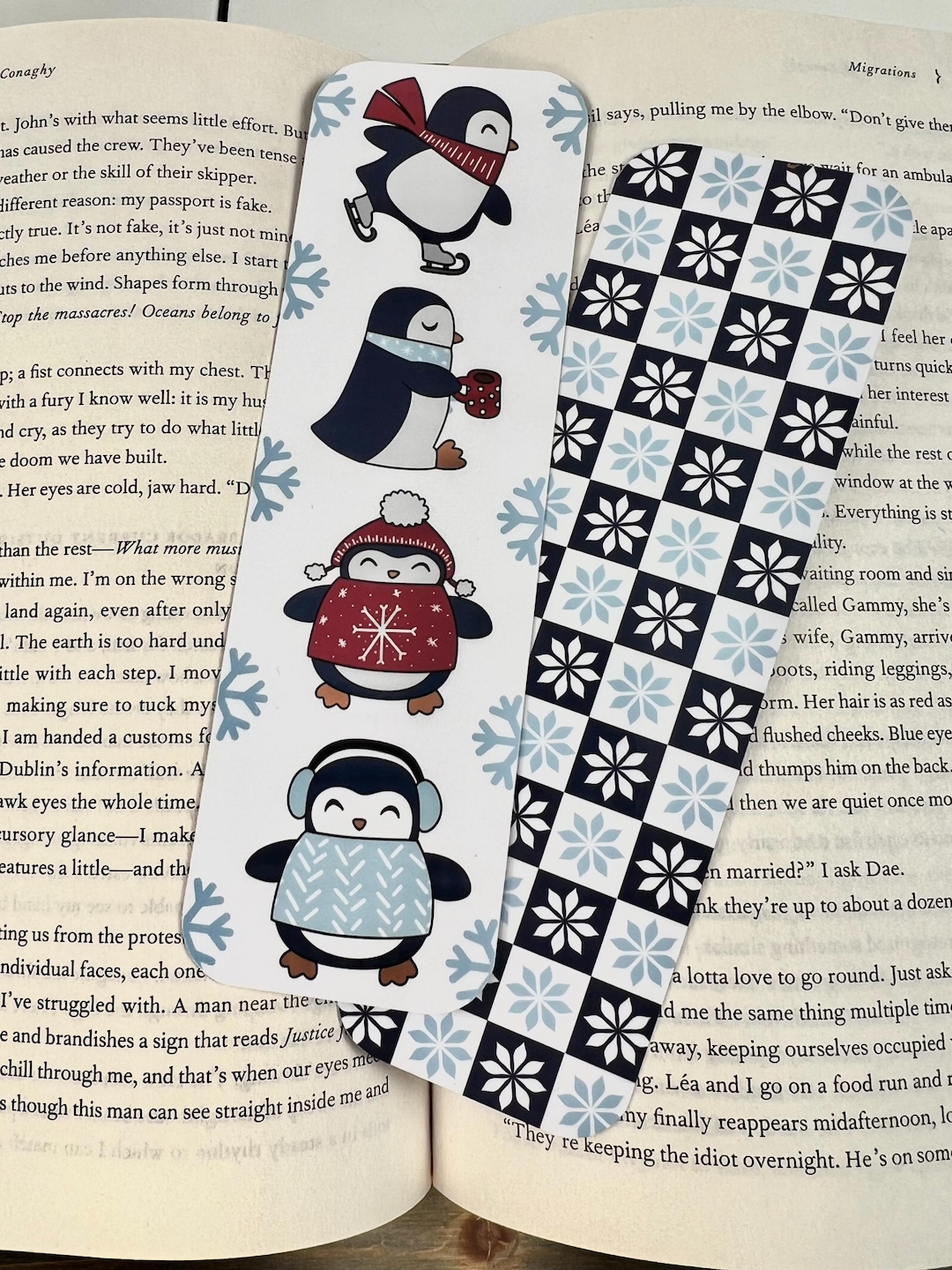 Winter Themed Bookmarks, Gift for Book Lover, Bookish Readers, Penguins ...