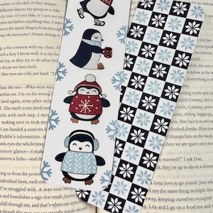 Winter Themed Bookmarks, Gift for Book Lover, Bookish Readers, Penguins ...