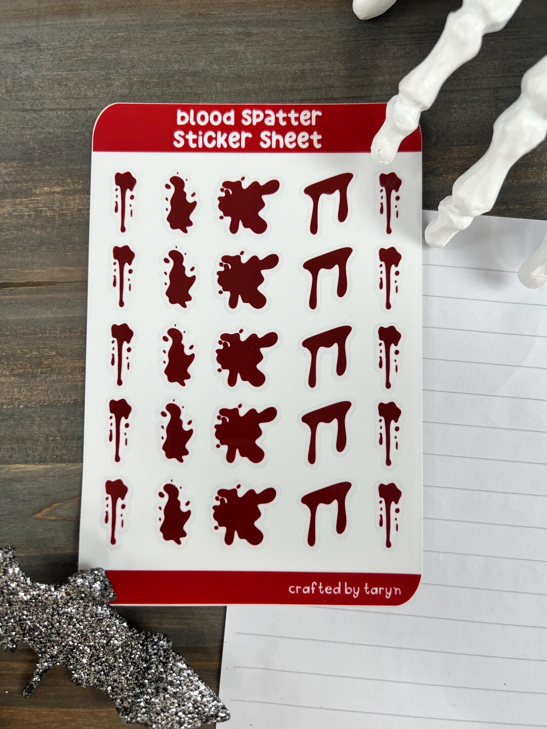 Blood Spatter CLEAR Sticker Sheet - Etsy