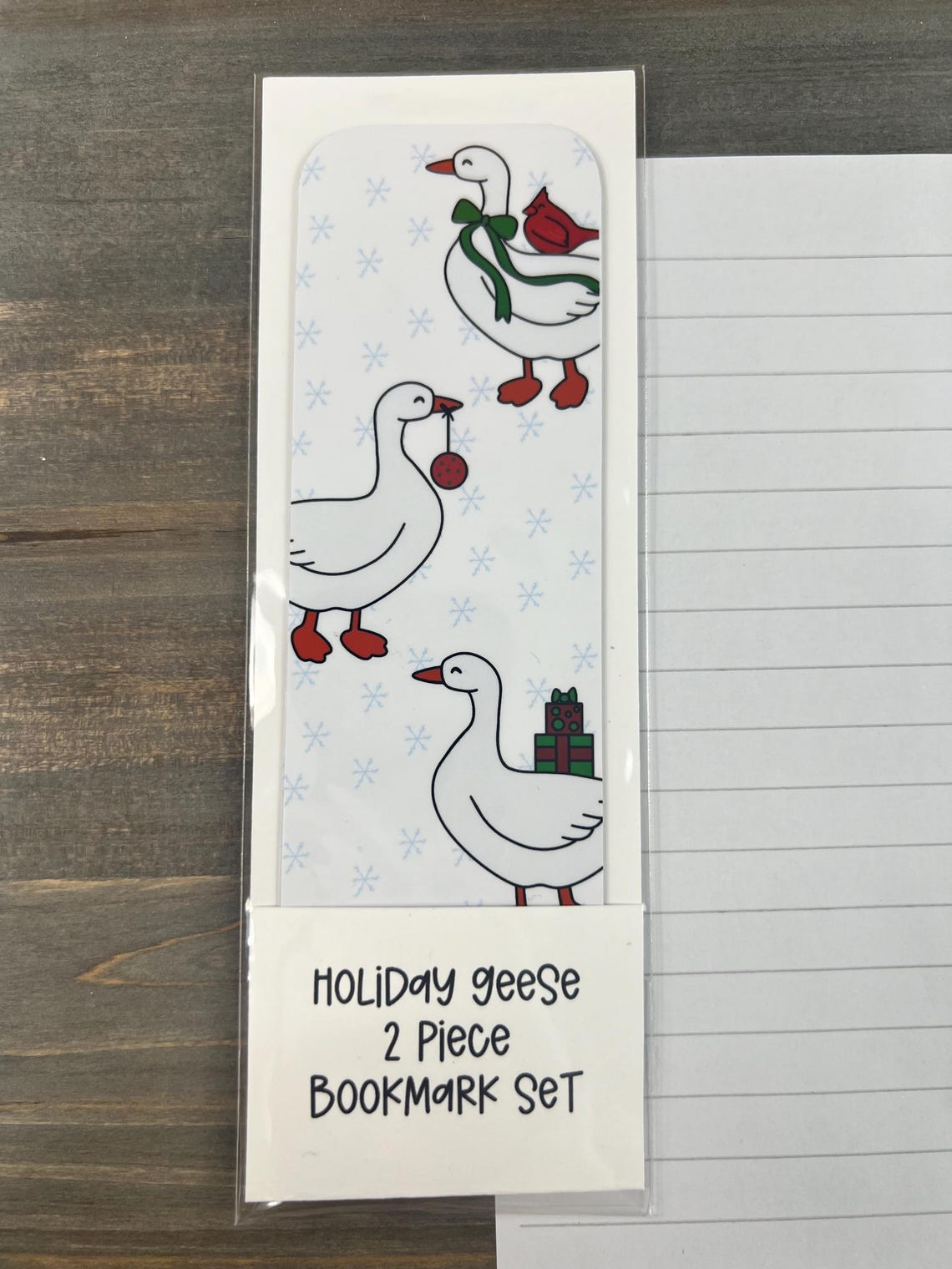 Holiday Geese Bookmark Set, Double-sided Christmas Bookmarks With ...