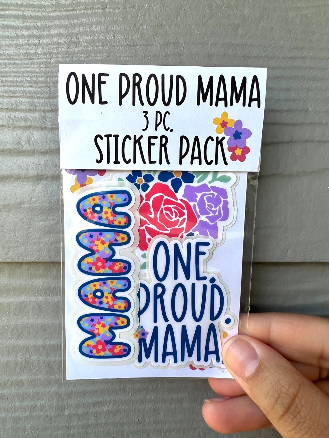 One Proud Mama Sticker Pack Water Resistant Stickers Mothers Day