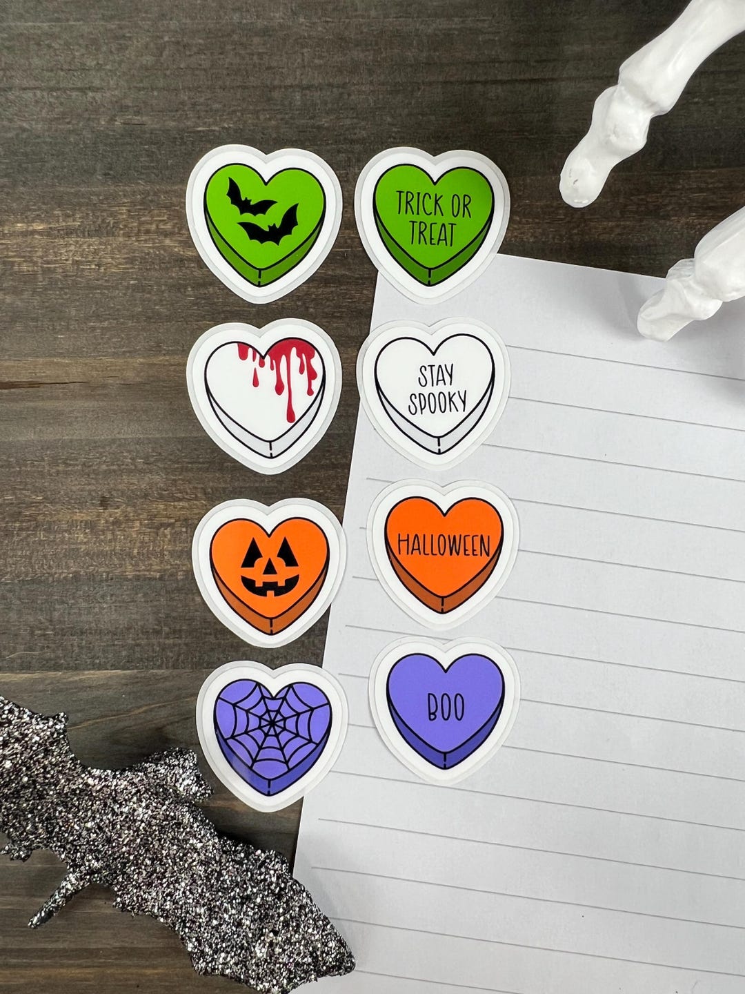 Halloween Hearts Mini Sticker Pack - Etsy