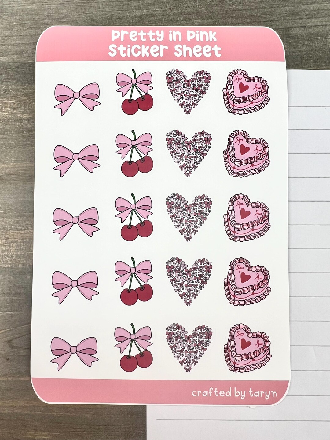 Pretty in Pink Sticker Sheet, Coquette Decals for Journals ...