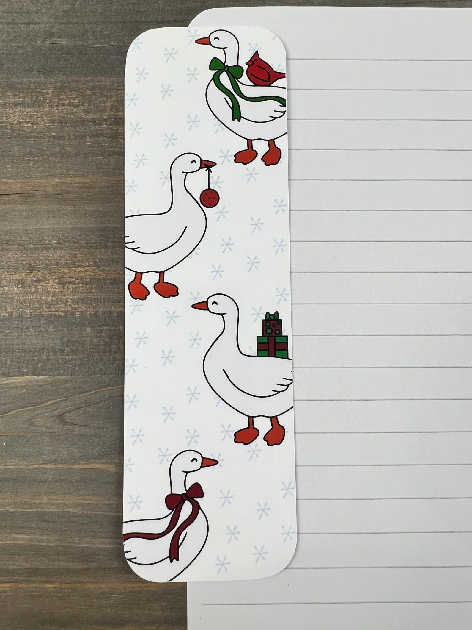 Holiday Geese Bookmark Set, Double-sided Christmas Bookmarks With ...
