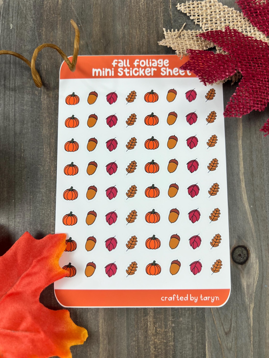 Fall Foliage Mini Sticker Sheet, Fall Planner Stickers, Journaling ...
