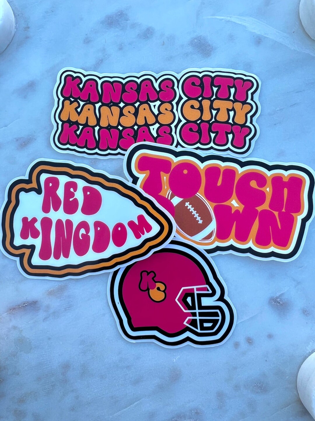 3-inch Kansas City Chiefs Stickers, Easy Peel Stickers, Water Resistant ...