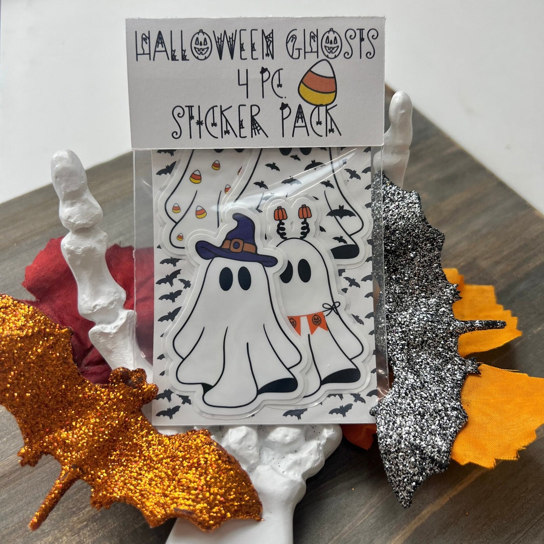 Spooky Halloween Ghost Sticker Pack - Cute, Scary Vinyl Decals for ...