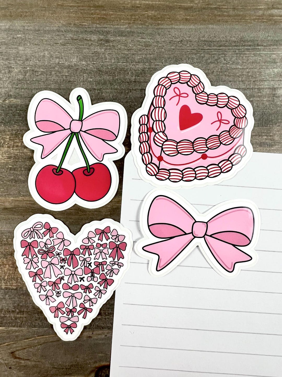 Pretty in Pink Sticker Pack, Coquette Decals for Journals, Scrapbooking ...
