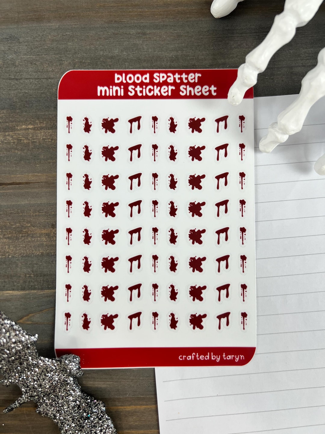 Blood Spatter CLEAR Mini Sticker Sheet - Etsy