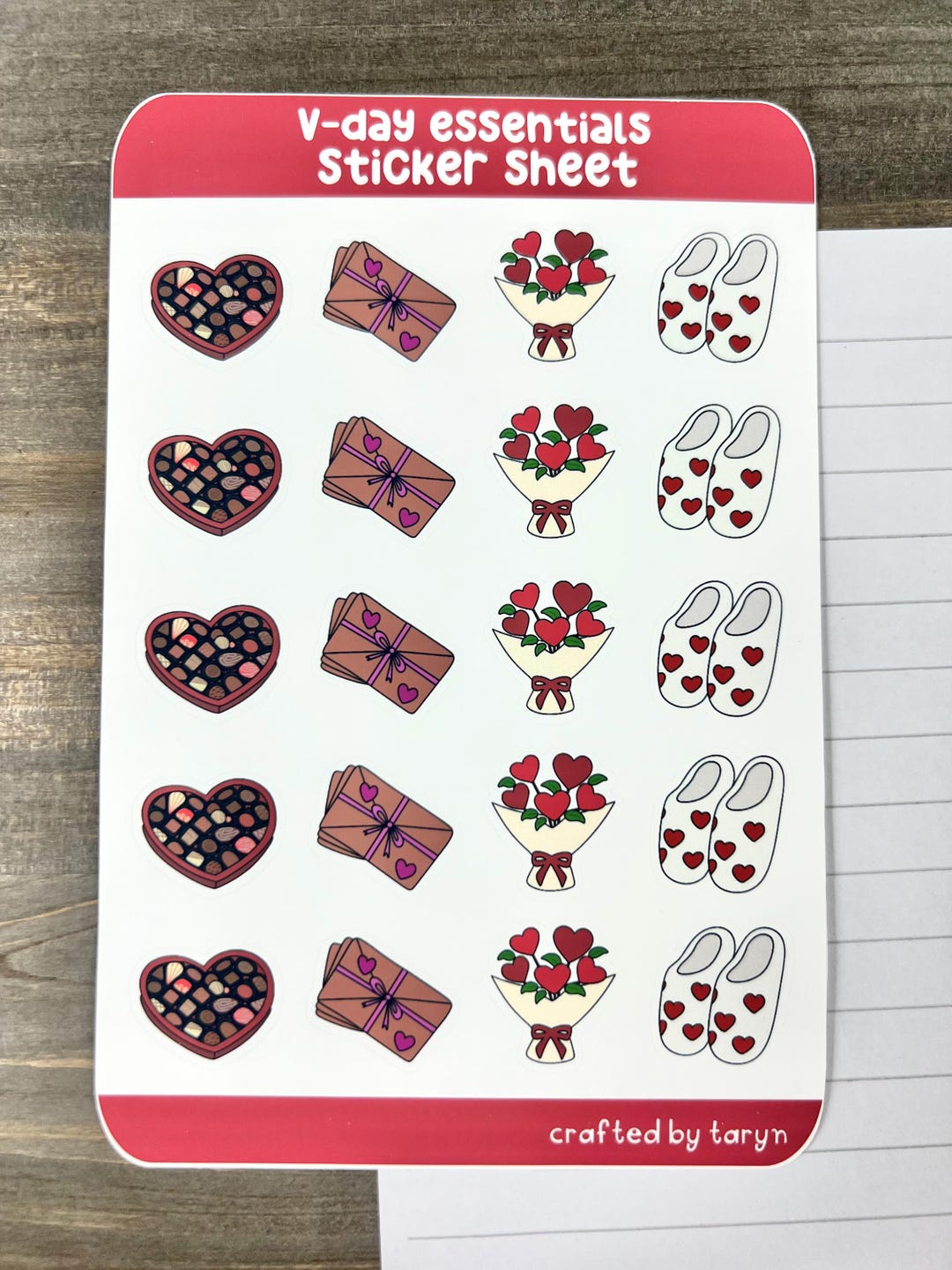Valentine's Day Essentials Sticker Sheet, Festive Love Decals for ...