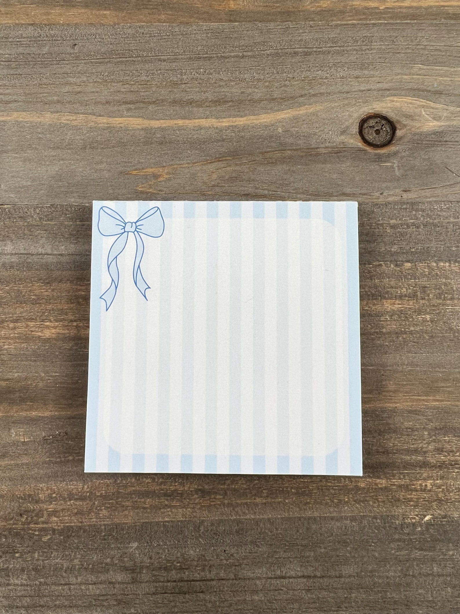 Blue Bows Notepad, Aesthetic Memo Pad, Coquette Stationery, Cute to Do ...