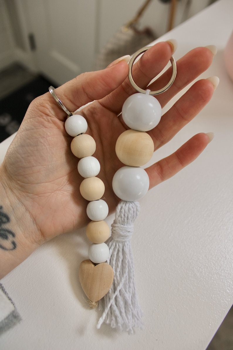 Wood Bead Keychains - Etsy