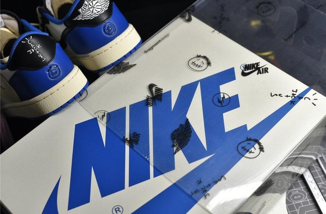 Sneaker Retro 1 Low Frgmnt Travis Blue White Scott Shoes - Etsy