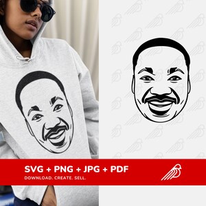 MLK Smiling Svg Martin Luther King Jr Black History Month - Etsy