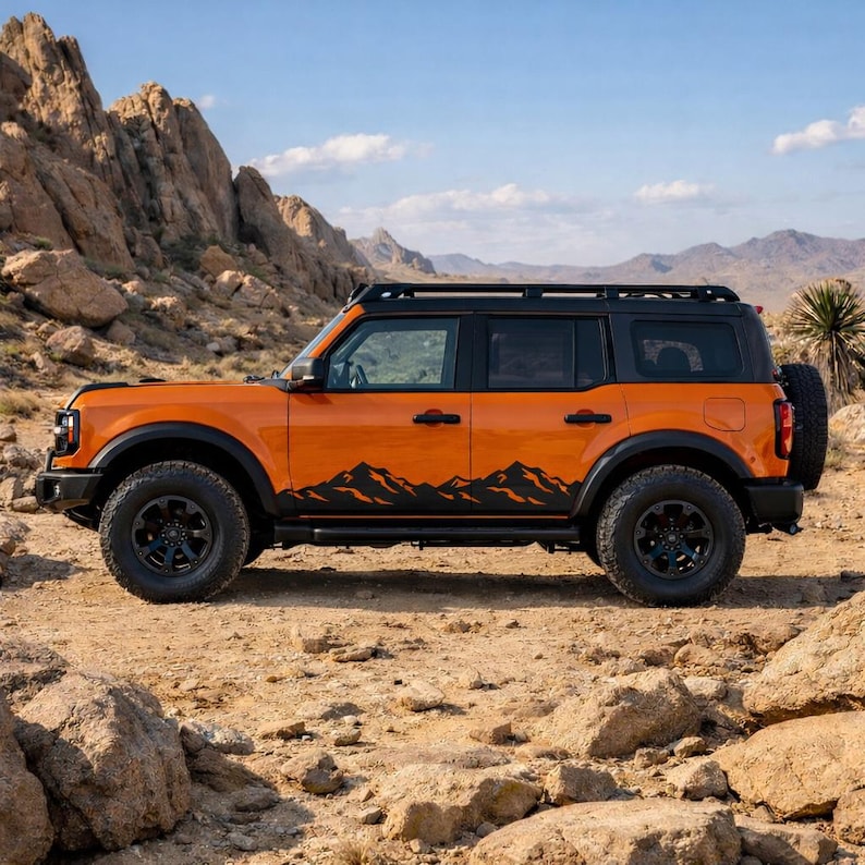 Mountain Rocker Panel Vinyl Decal | Off-road Mountain Graphic | Truck ...
