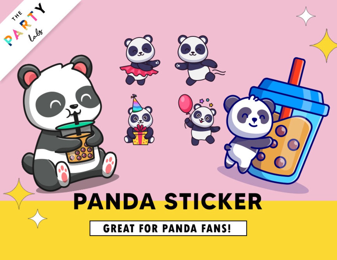 Cute Panda Stickers Adorable Animal Decals for Laptops, Planners, and ...