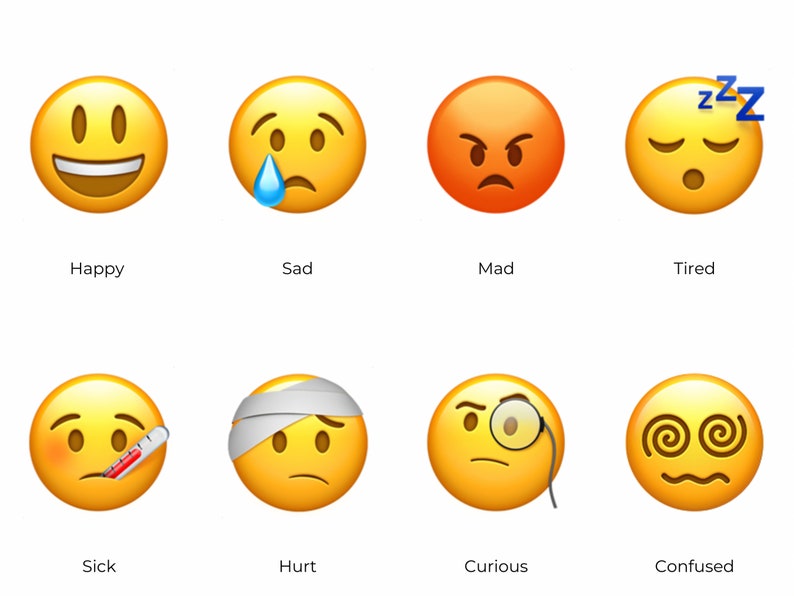 Emotions & Feelings Visual Communication Cards for Kids AAC for Autism ...