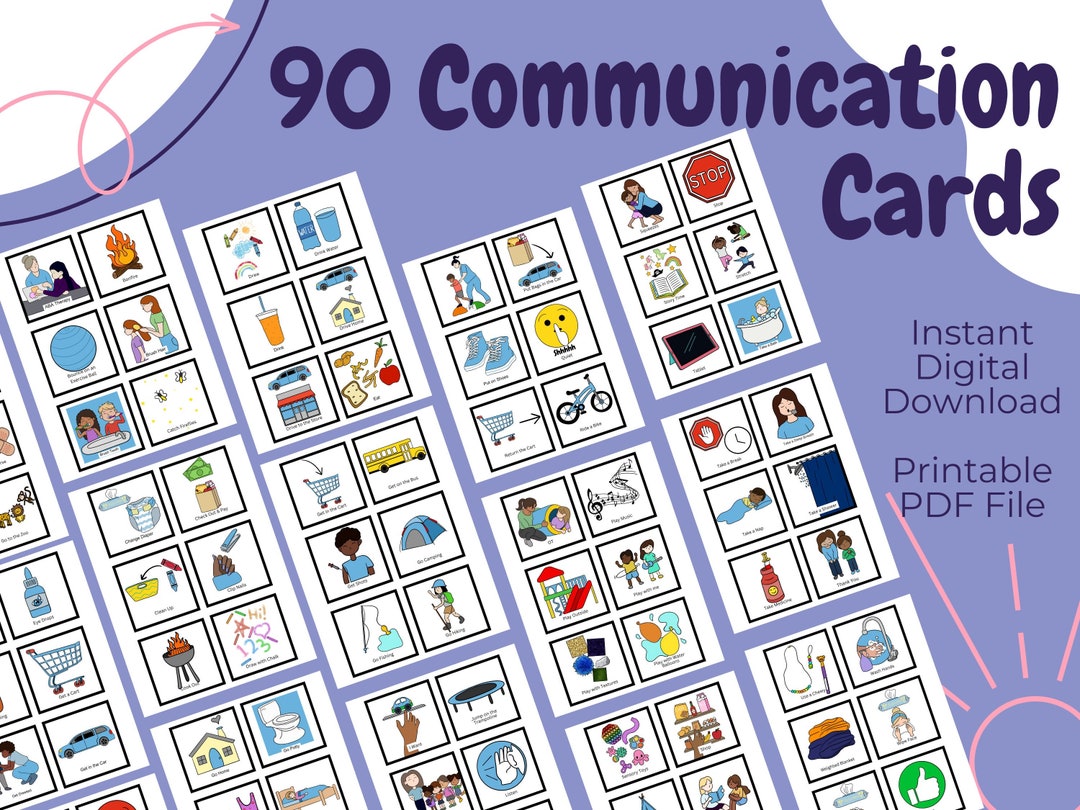 Visual Communication Cards Printable Download - 90 Non Verbal Flash ...