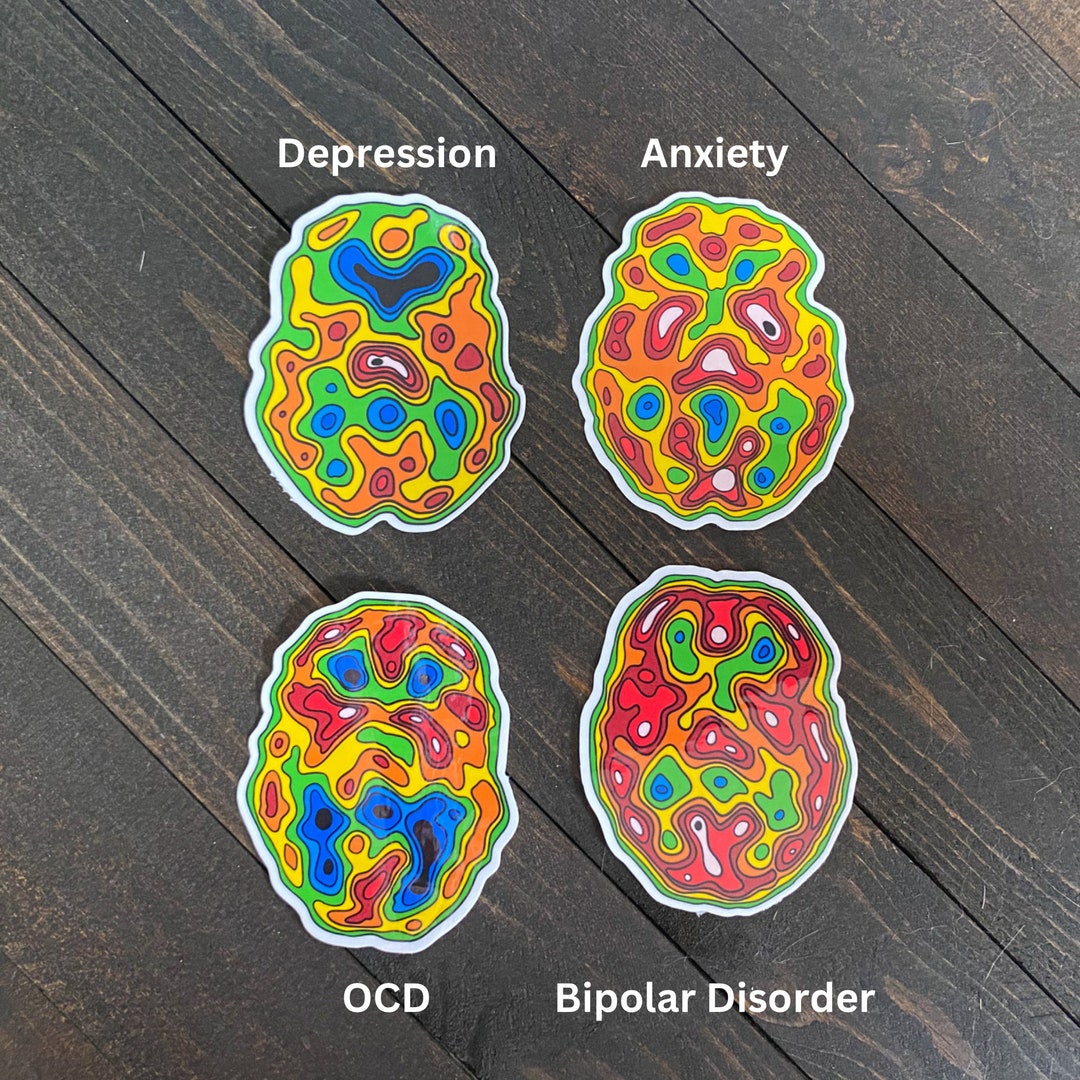 Brain Scan Vinyl Stickers Depression, Anxiety, OCD, Bipolar Disorder ...