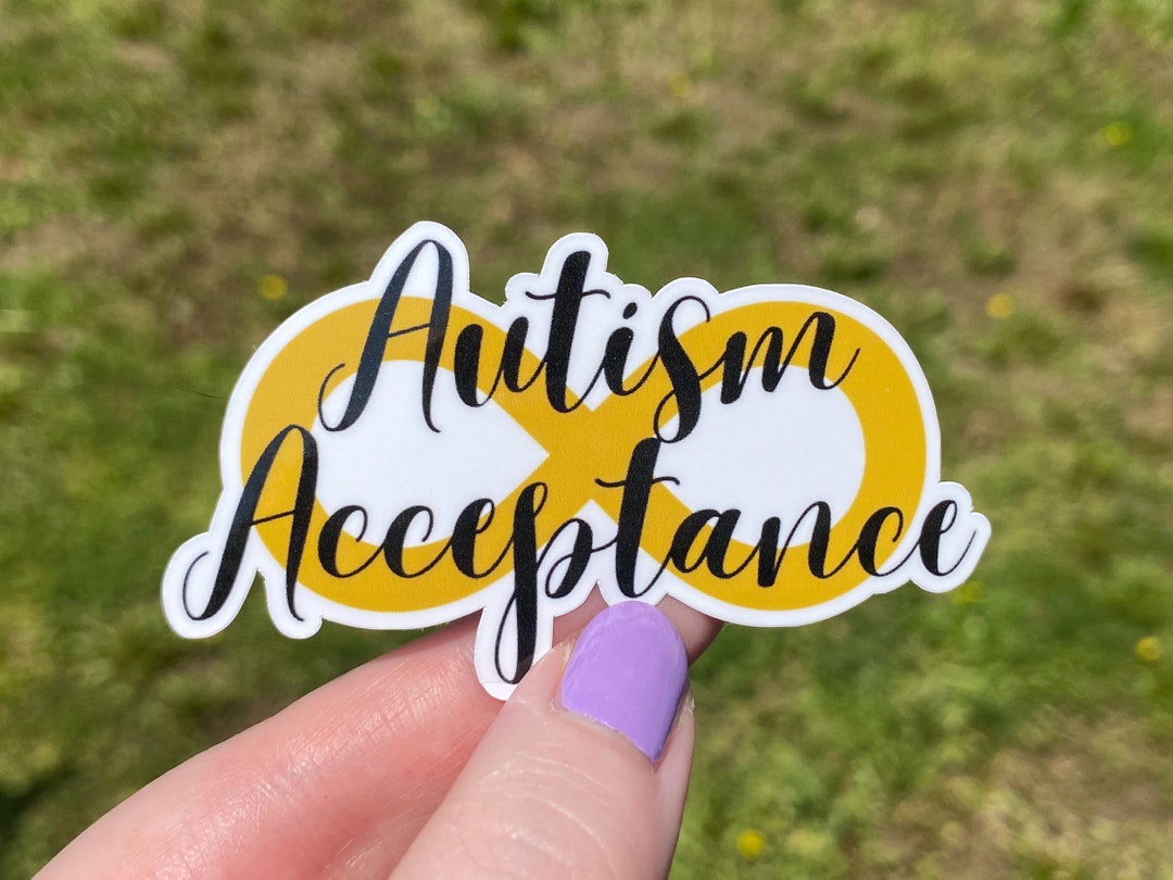Autism Acceptance Gold Infinity Sticker - for Autistic, Audhd, SLP ...