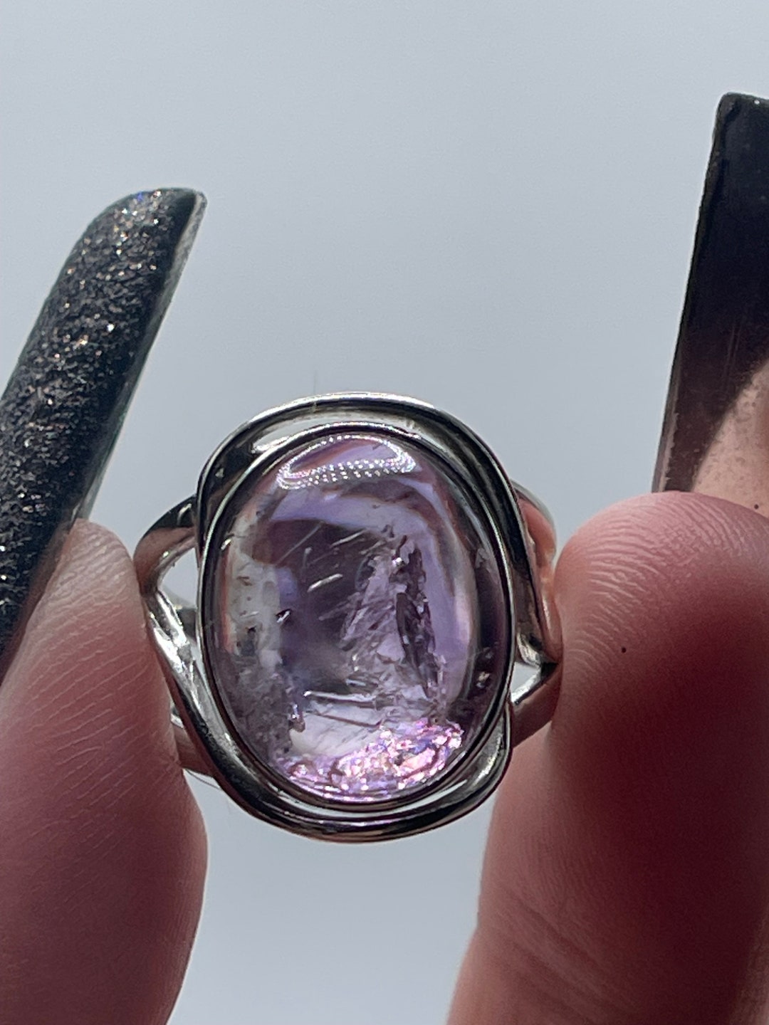 Beautiful Amethyst Enhydro Ring Set in Sterling Silver - Etsy