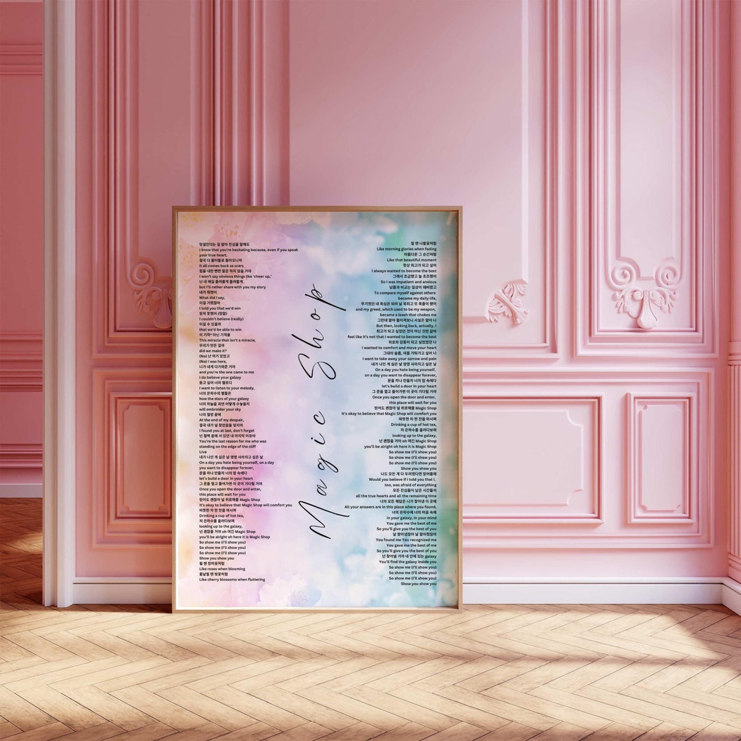 BTS Magic Shop Poster, BTS Digital Download, BTS Lyrics Poster, Bts ...