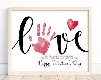 PRINTABLE Valentines Day Handprint Art Craft for Kids, Keepsake Art ...