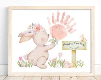 Easter Bunny Handprint Craft Printable for Kids - Etsy