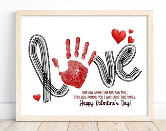 PRINTABLE Valentines Day Handprint Art Craft for Kids, Keepsake Art ...