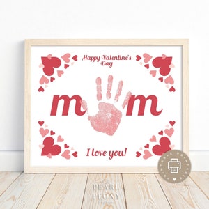 PRINTABLE Valentines Day Handprint Art Craft for Kids, Keepsake Art ...