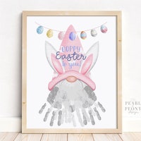 PRINTABLE Easter Handprint Art Craft for Kids, Gnome Keepsake Art ...