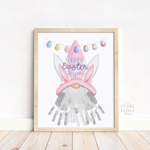 PRINTABLE Easter Handprint Art Craft for Kids, Gnome Keepsake Art ...