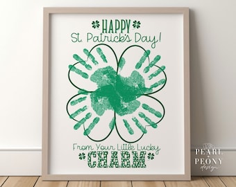Printable St. Patrick's Day Handprint Art Craft for Kids, Keepsake Art ...