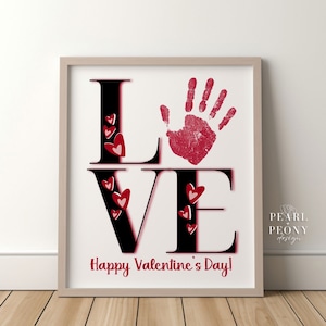 PRINTABLE Valentines Day Handprint Art Craft for Kids, Keepsake Art ...