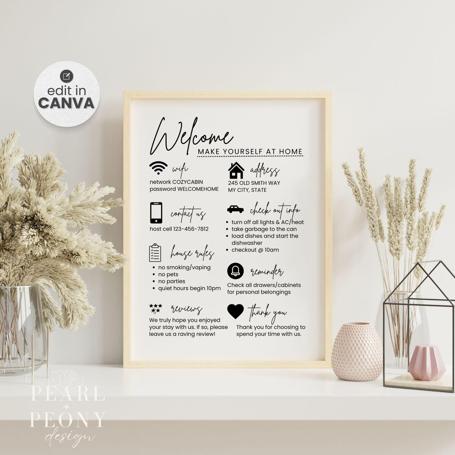 AIRBNB Welcome Sign Template | VRBO Welcome Sign | Vacation Rental ...