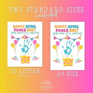 PRINTABLE April Fools Day Handprint Art Craft for Kids, Keepsake Art ...