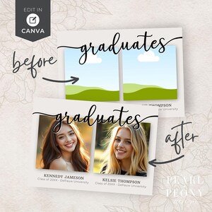 EDITABLE Dual Graduation Party Invitation TEMPLATE, Joint Twins ...