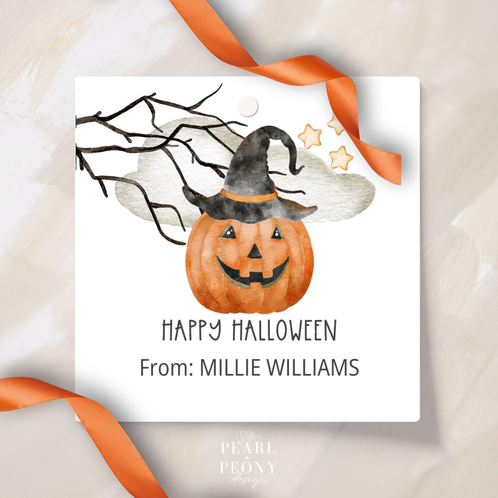 EDITABLE Halloween Gift Tag Template, Printable Classroom Party Favor ...