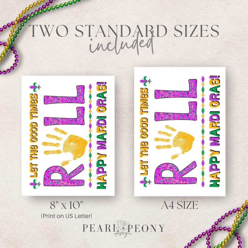 PRINTABLE Mardi Gras Handprint Art Craft for Kids, Good Times Roll ...
