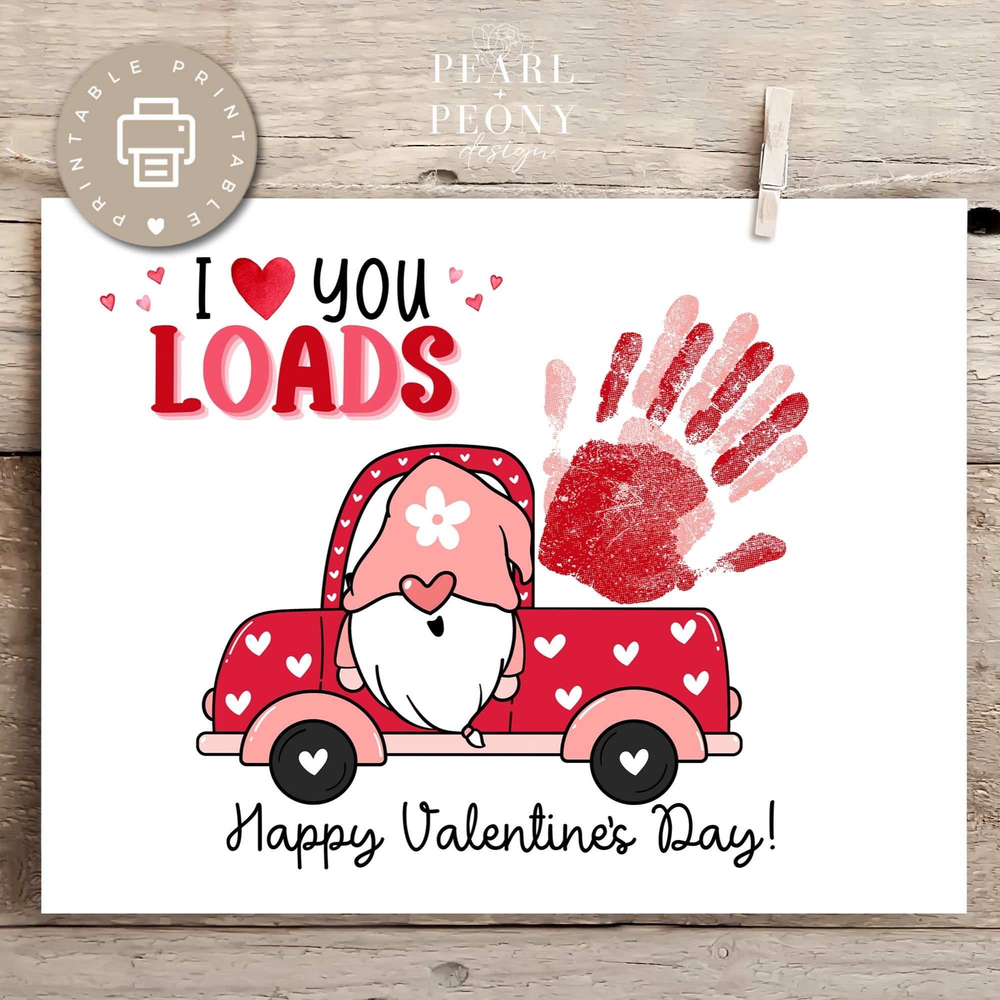 PRINTABLE Valentines Day Handprint Art Craft for Kids, Keepsake Art ...