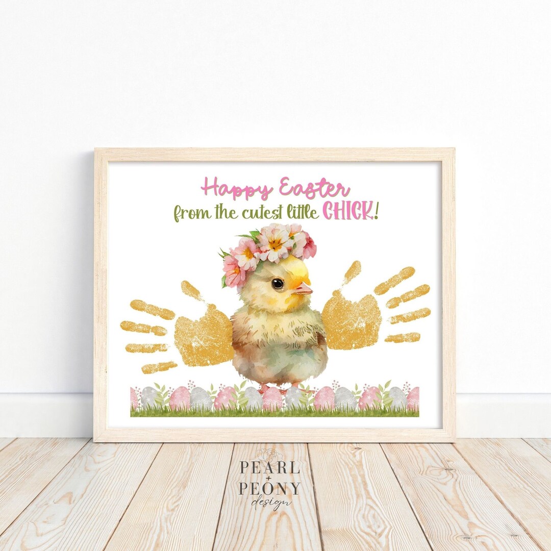 PRINTABLE Easter Handprint Art Craft for Kids, Chick Keepsake Art ...