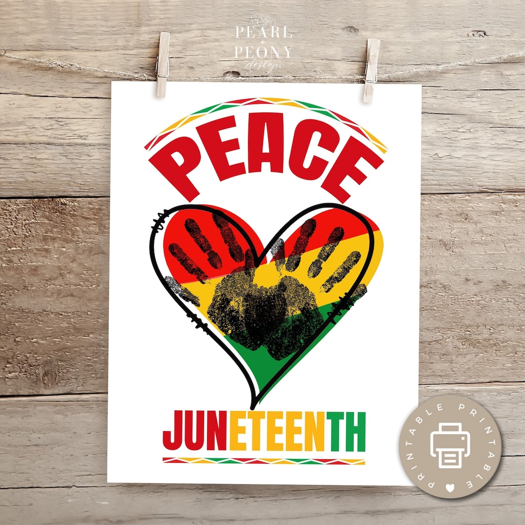 PRINTABLE Juneteenth Handprint Art Craft for Kids, Freedom Day Keepsake ...