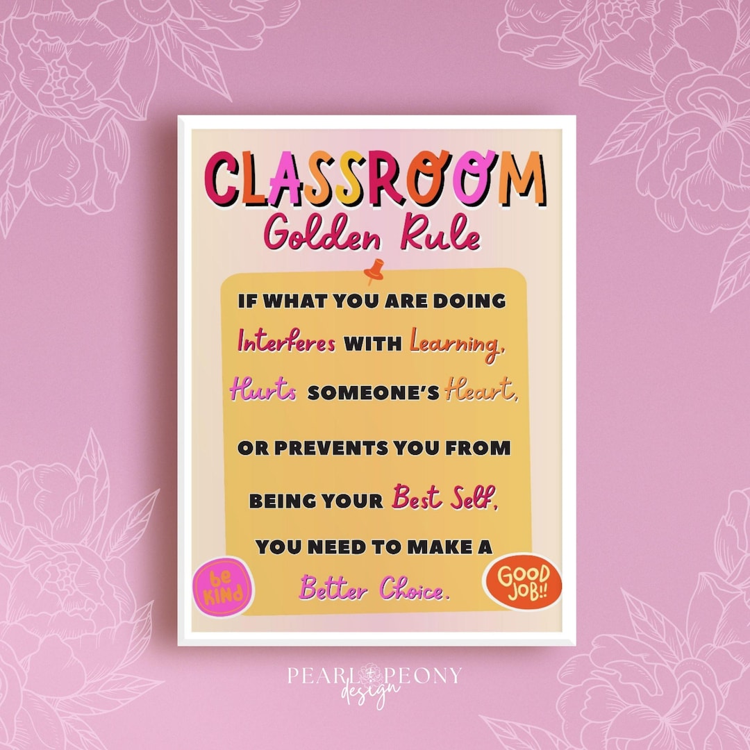 PRINTABLE Classroom Golden Rule Poster, Class Rules Sign, Back to ...