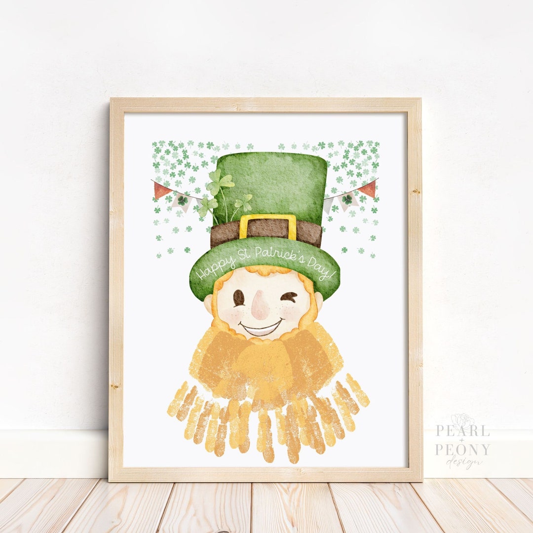 PRINTABLE St. Patrick's Day Handprint Art Craft for Kids, Keepsake Art ...